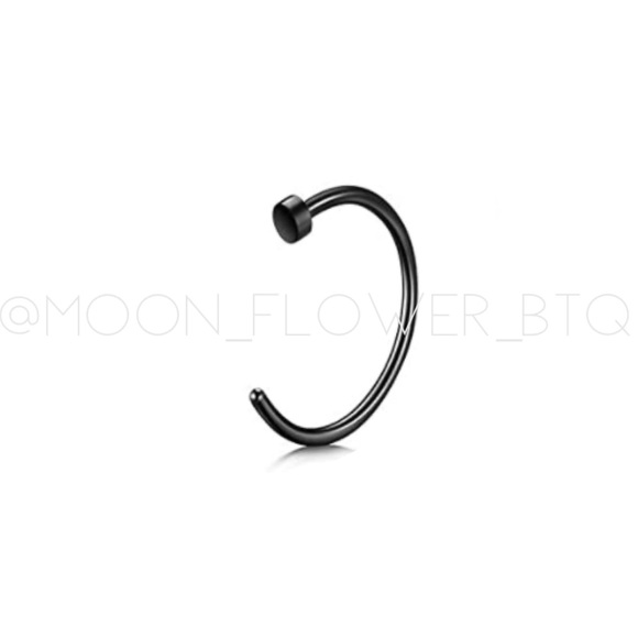 Moonflowerbtq | Jewelry | Tiny Black Nailhead Half Hoop Nose Ring ...